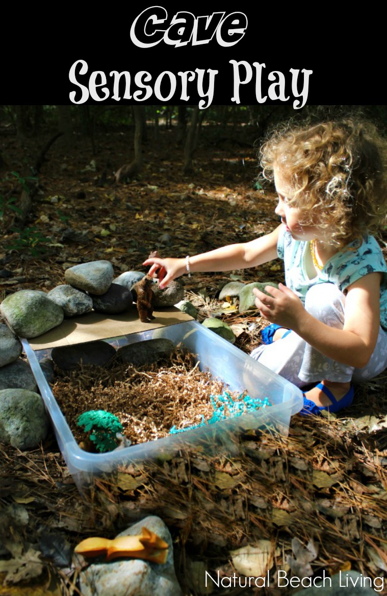 Cave Sensory Play for Preschoolers - Forest Animals Sensory Bin ...