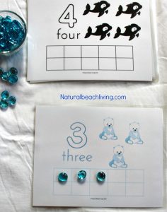 Free Printable Winter Animal Number Playdough Mats - Natural Beach Living
