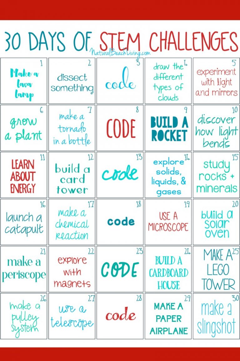 30 days of STEM Activities - STEM Challenge - Natural Beach Living