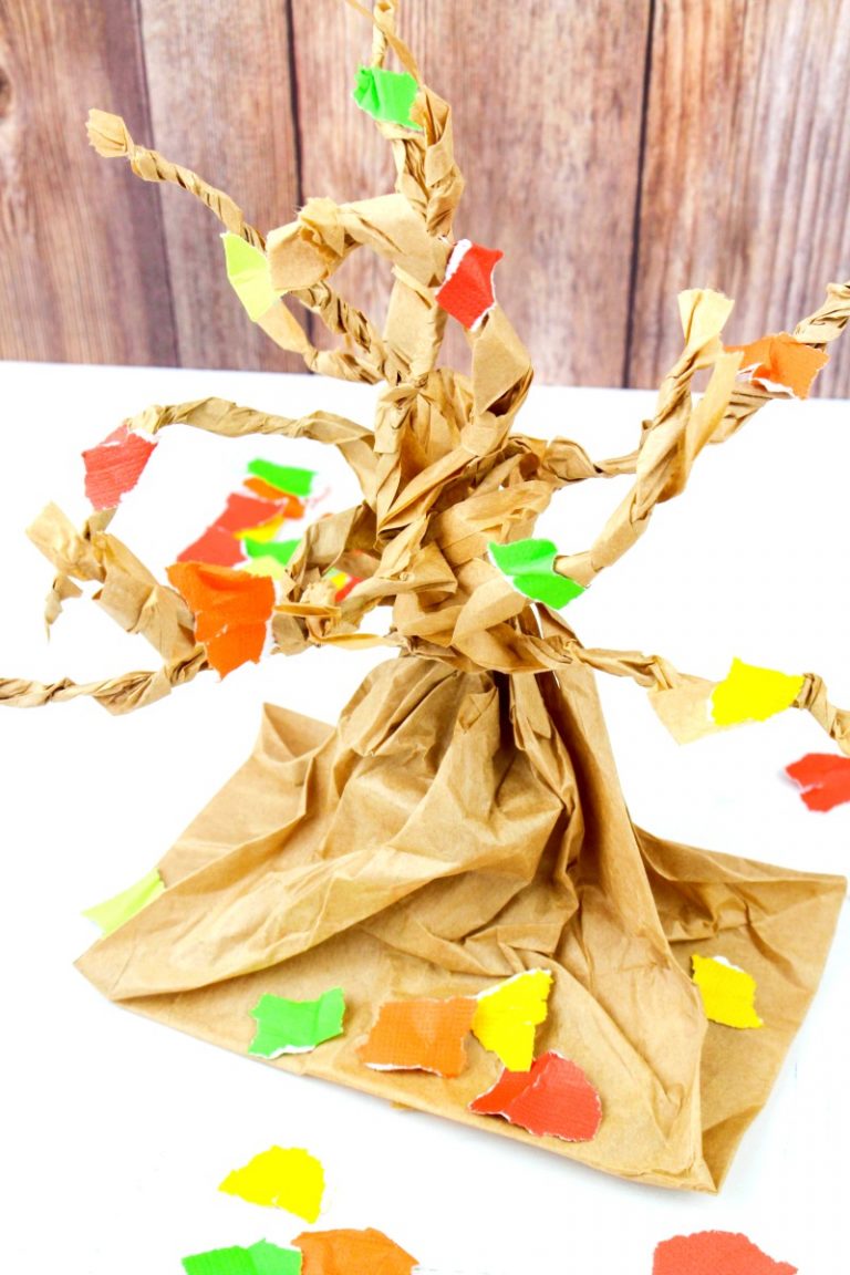 Easy Fall Tree Paper Bag Craft for Kids - Natural Beach Living