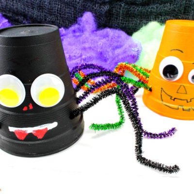 How to Make Halloween Styrofoam Cup Crafts - Easy Pumpkin and Spider ...