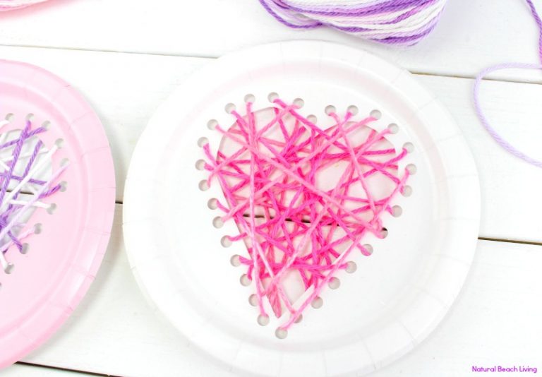 Yarn Paper Plate Heart Craft - Beginner Sewing for Preschool and ...