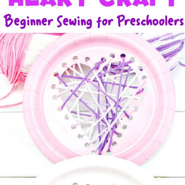 Yarn Paper Plate Heart Craft - Beginner Sewing for Preschool and ...