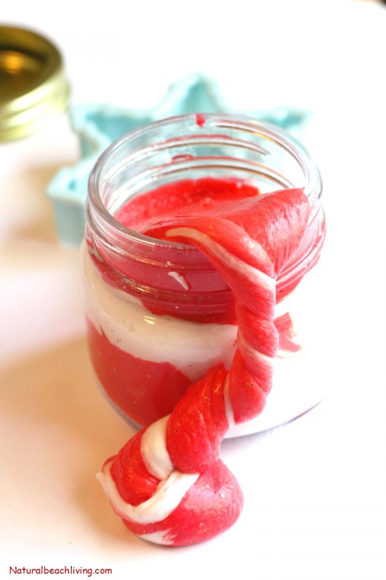 Candy Cane Slime Recipe with Contact Solution - Natural Beach Living