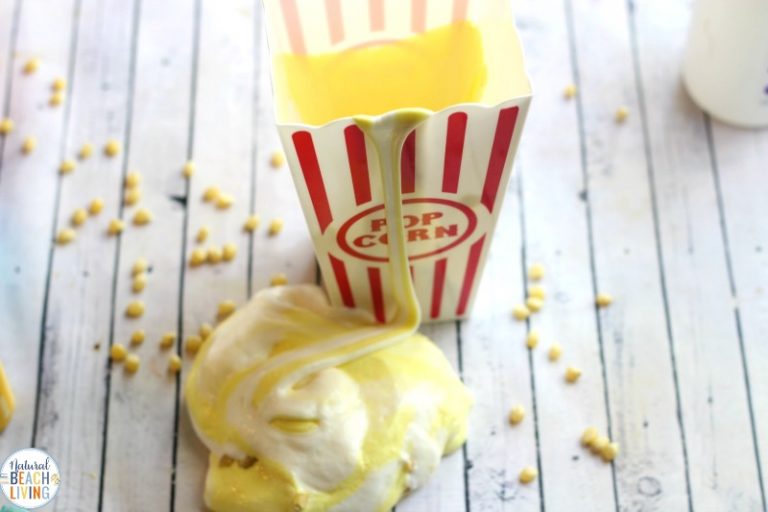 Popcorn Slime Recipe with Contact Solution - Natural Beach Living