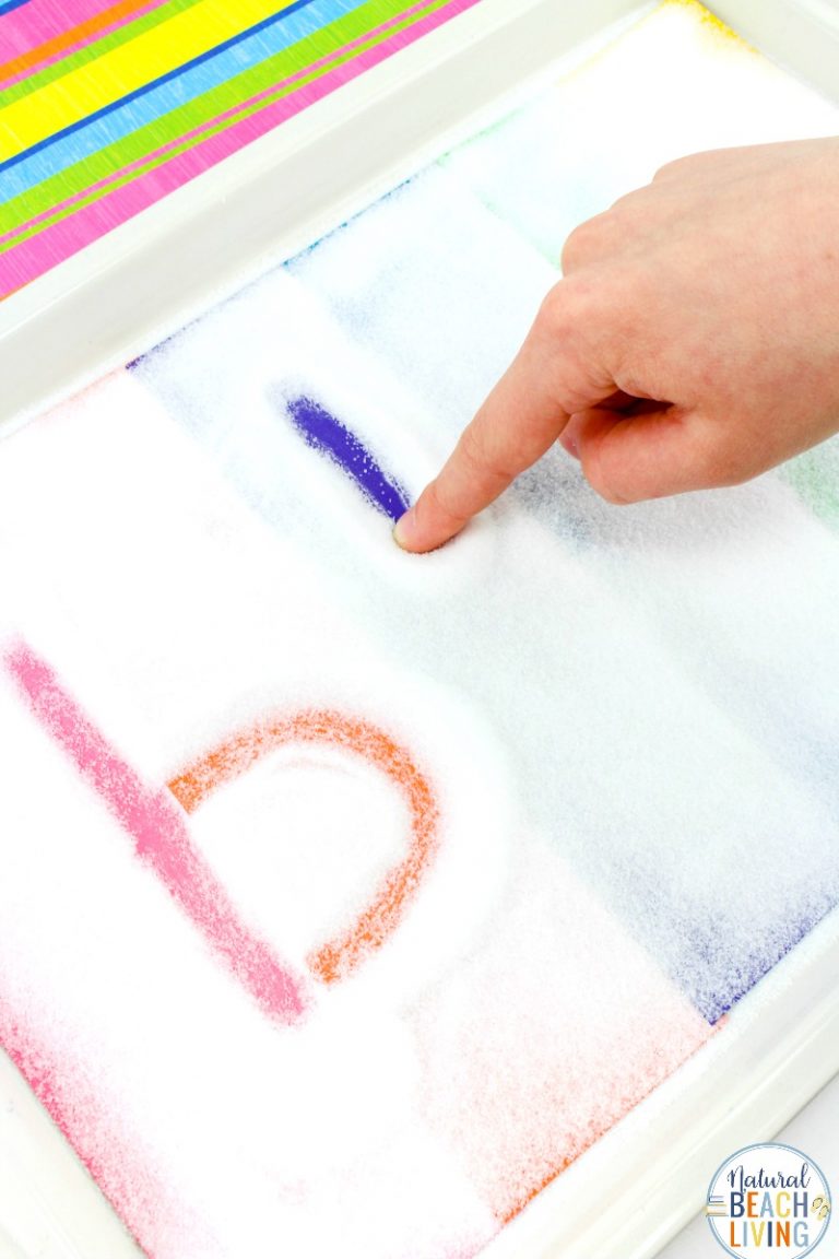 Rainbow Salt Tray Sensory Writing Activities for Preschool - Natural ...