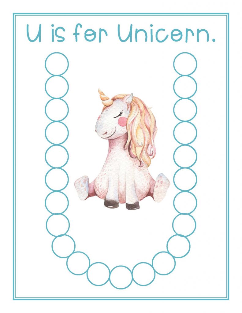 Unicorn Preschool Activities Pack - Natural Beach Living