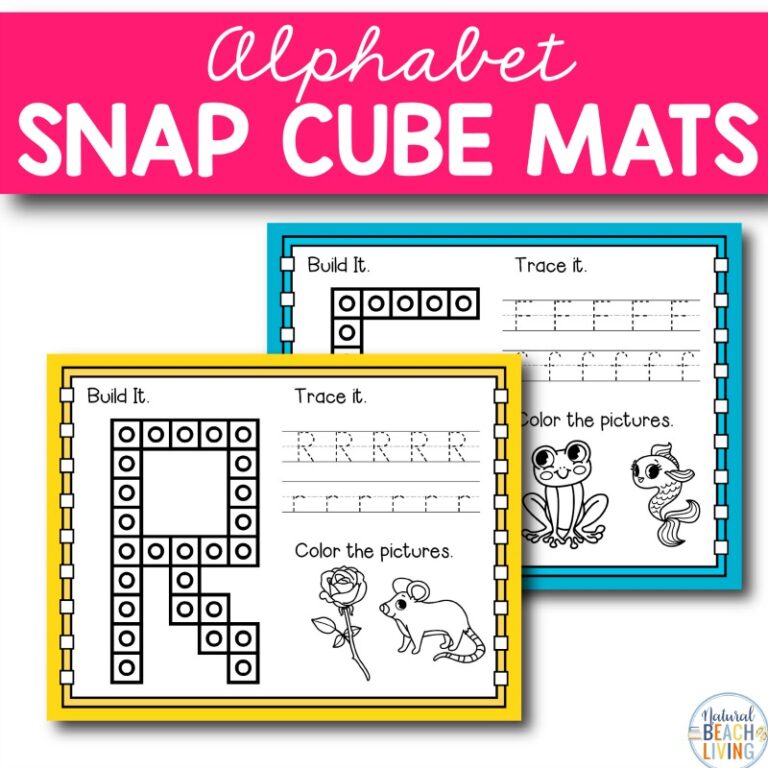 Alphabet Snap Cube Mats Preschool and Kindergarten Printables - Natural ...