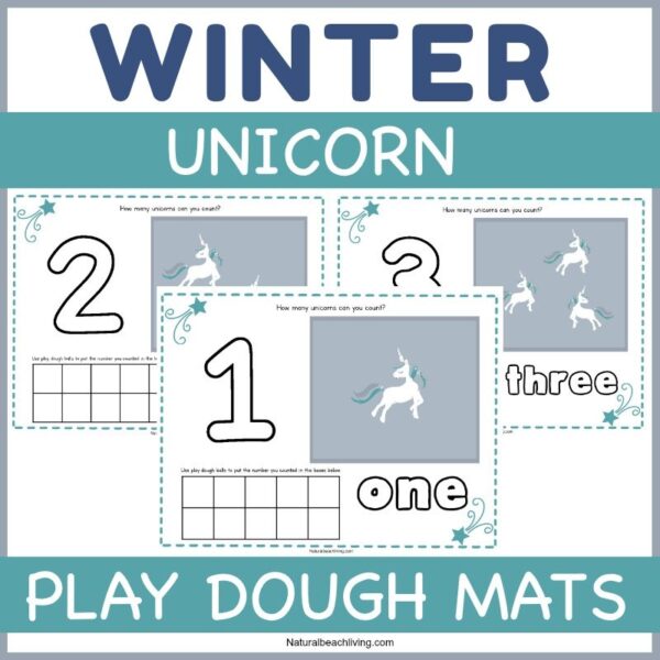 Unicorn Playdough Mats - Free Printable Counting Mats - Natural Beach ...