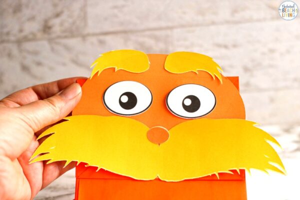 The Lorax Paper Bag Puppet Craft with Free Lorax Template - Natural ...
