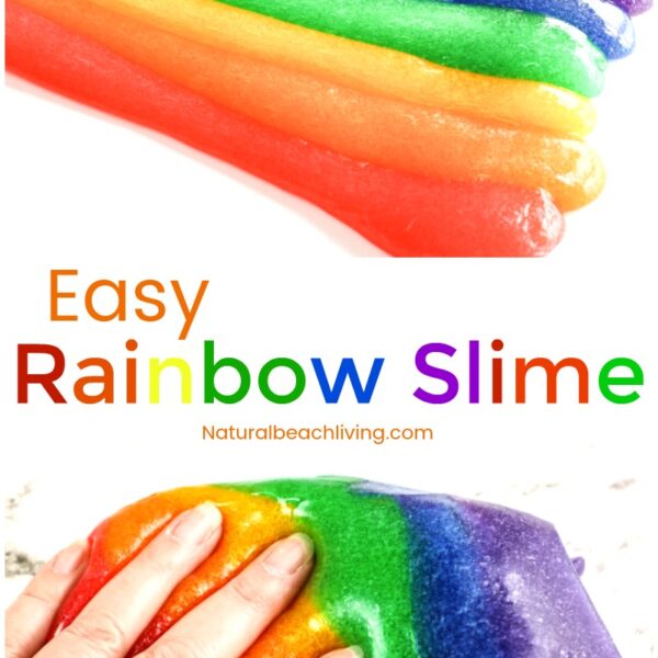 Rainbow Slime Recipe - The Best Rainbow Slime Ever - Natural Beach Living