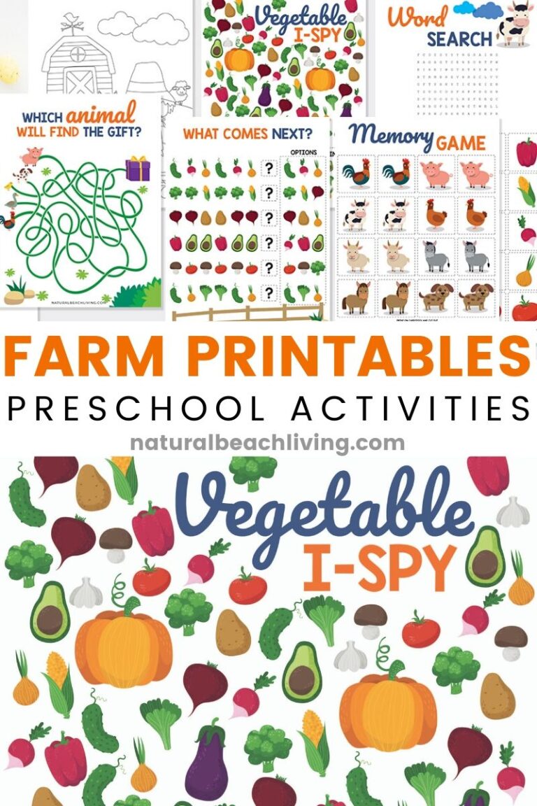 Farm Printables for Preschool and Kindergarten - Natural Beach Living