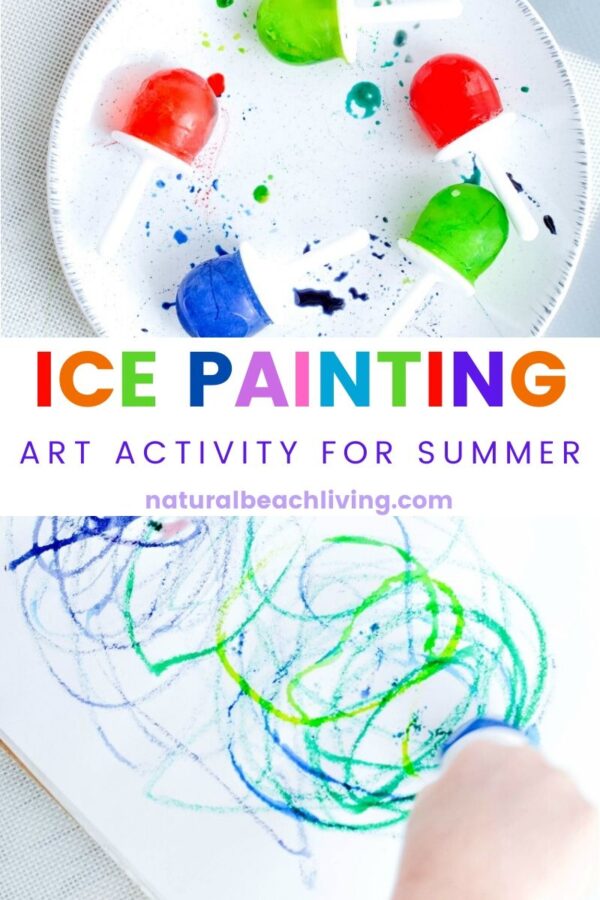Ice Cube Painting Summer Art for Kids - Natural Beach Living