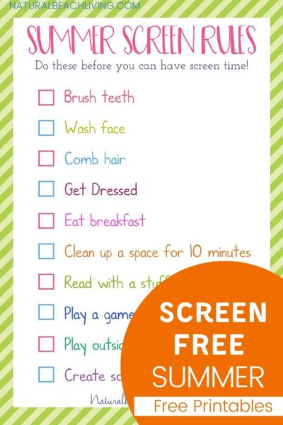 Summer Rules for Kids - Screen Free Activities for Summer - Natural ...
