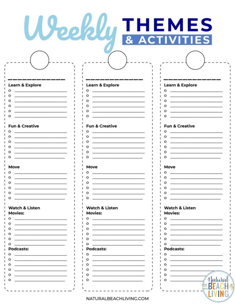 Summer Camp at Home Planner Printables - Natural Beach Living