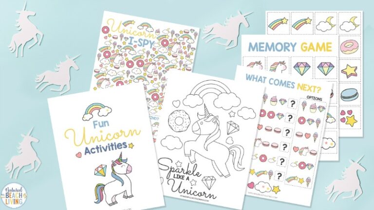Unicorn Activities Printables for Kids - Natural Beach Living