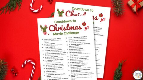 25 Day Christmas Movie Challenge Free Printable List - Natural Beach Living