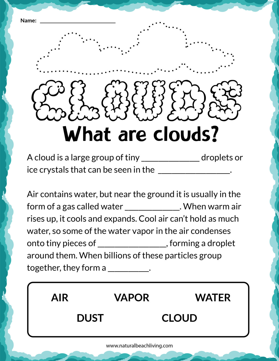Clouds Activities for Kindergarten and Types of Clouds Activities ...