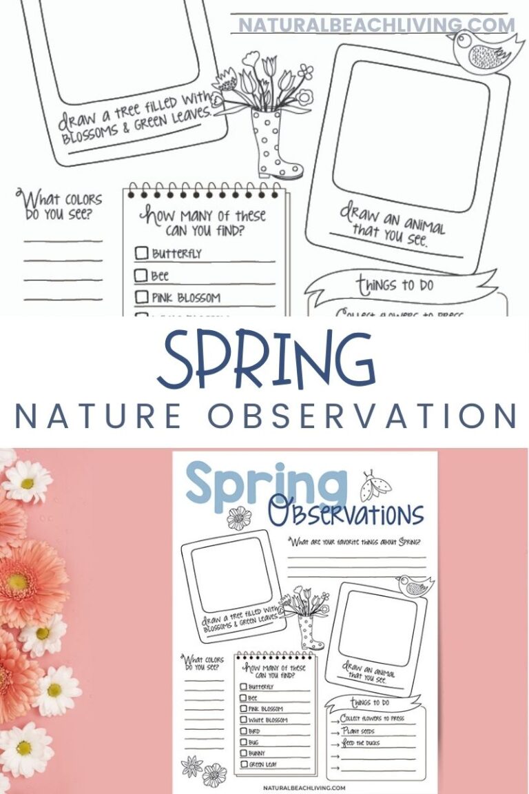 Spring Nature Study for Kids - Free Nature Observation Worksheet ...