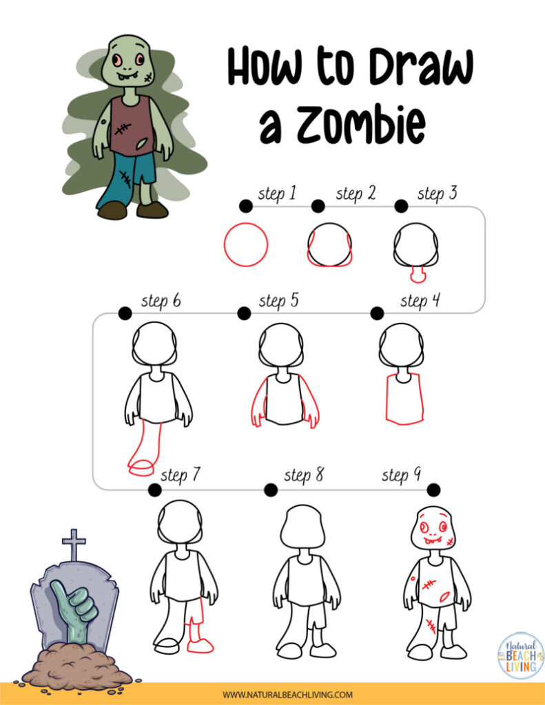 How to Draw Halloween Characters for Kids - Natural Beach Living