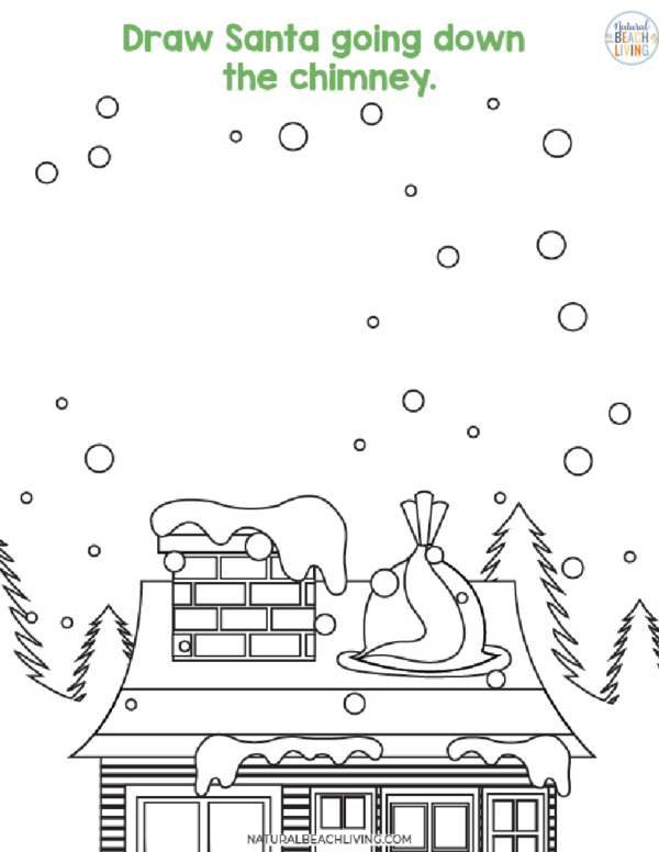 Christmas Art Drawing Prompts for Kids - Natural Beach Living