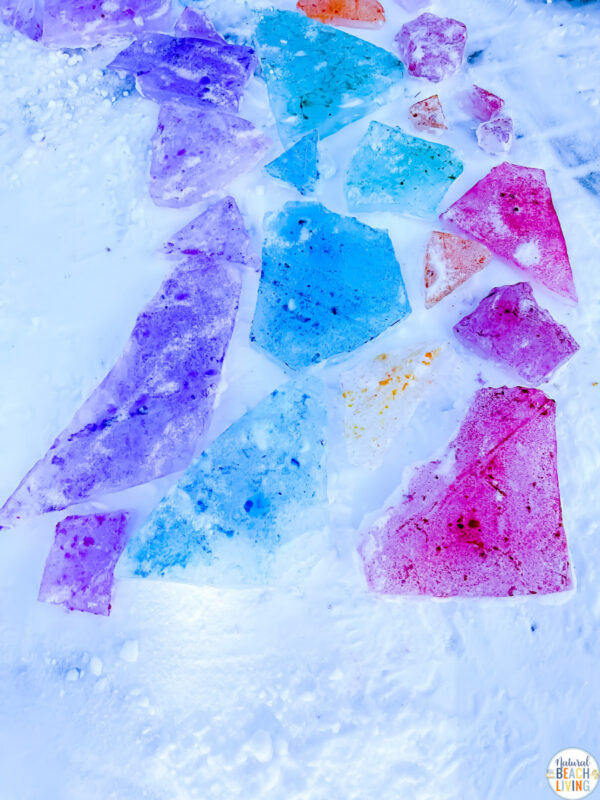 Rainbow Ice Painting Winter Process Art Activity - Natural Beach Living