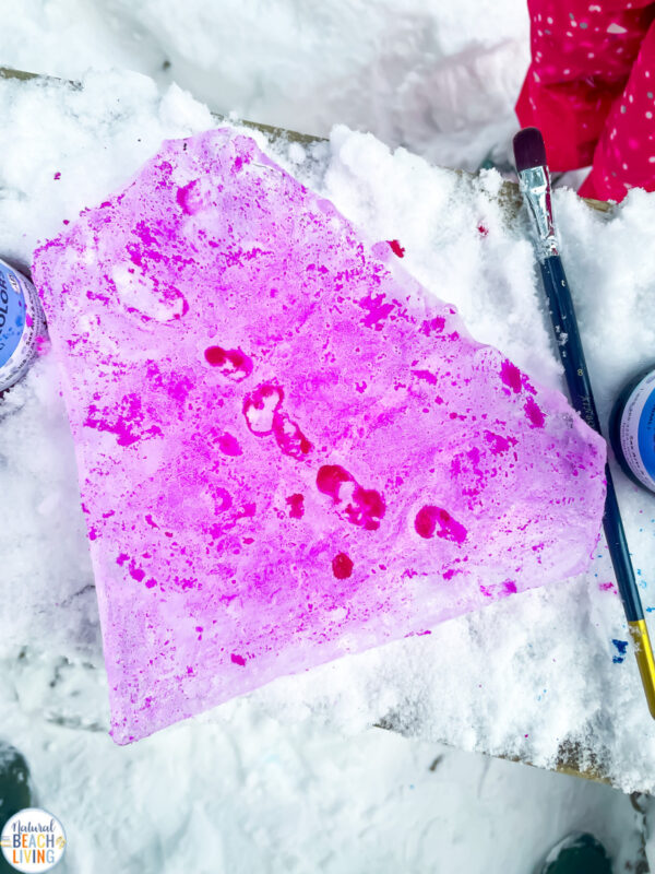 Rainbow Ice Painting Winter Process Art Activity - Natural Beach Living