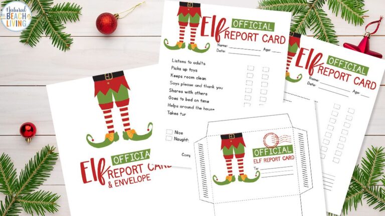 Elf Report Card with Free Printables - Natural Beach Living
