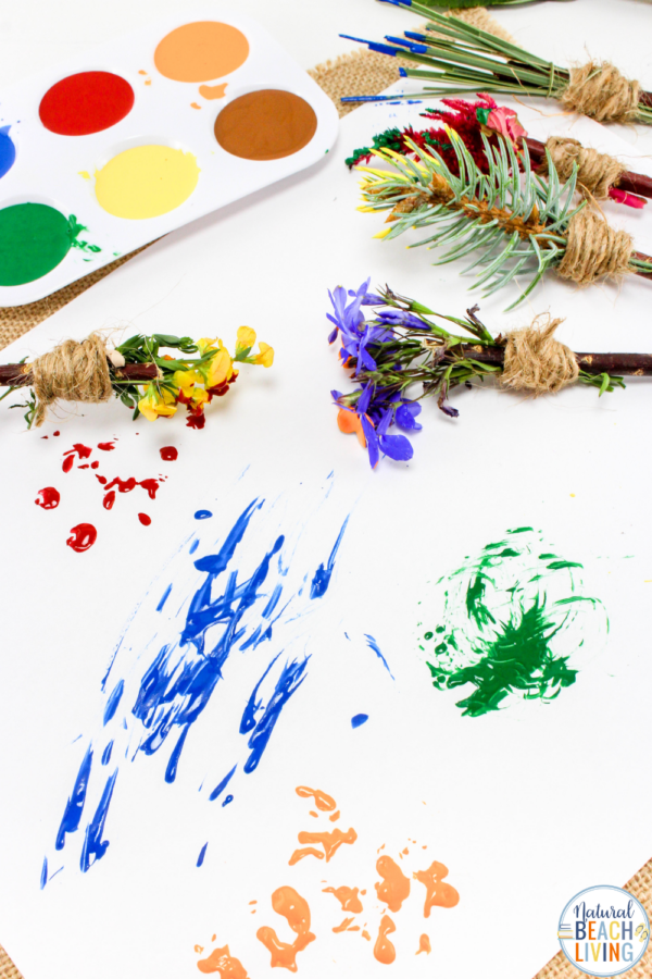Nature Paint Brushes for Kids - Nature Art for Kids - Natural Beach Living