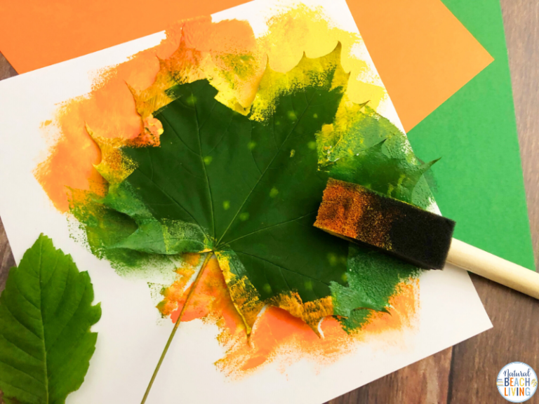 Leaf Painting for Kids - Easy Fall Leaf Art Projects - Natural Beach Living