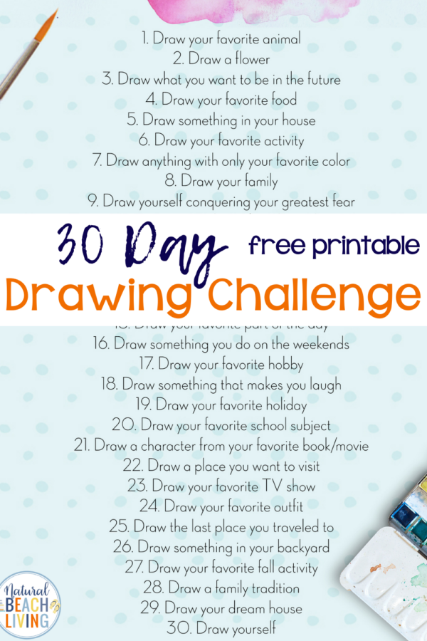 The Best 30 Day Drawing Challenge - Natural Beach Living