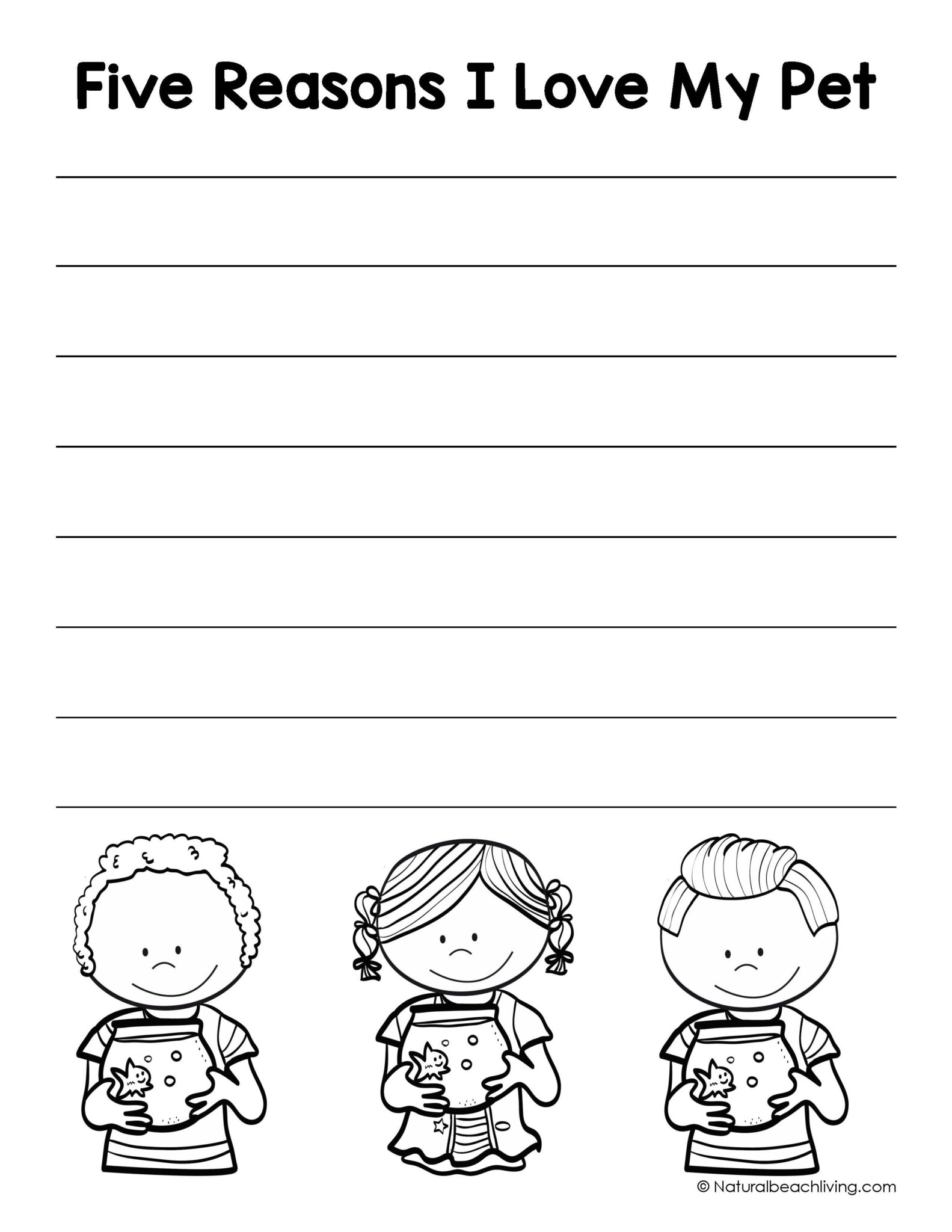 Printable Kindness Kindergarten Writing Prompts - Natural Beach Living
