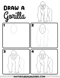 How to Draw Jungle Animals Step by Step Printables for Kids - Natural ...