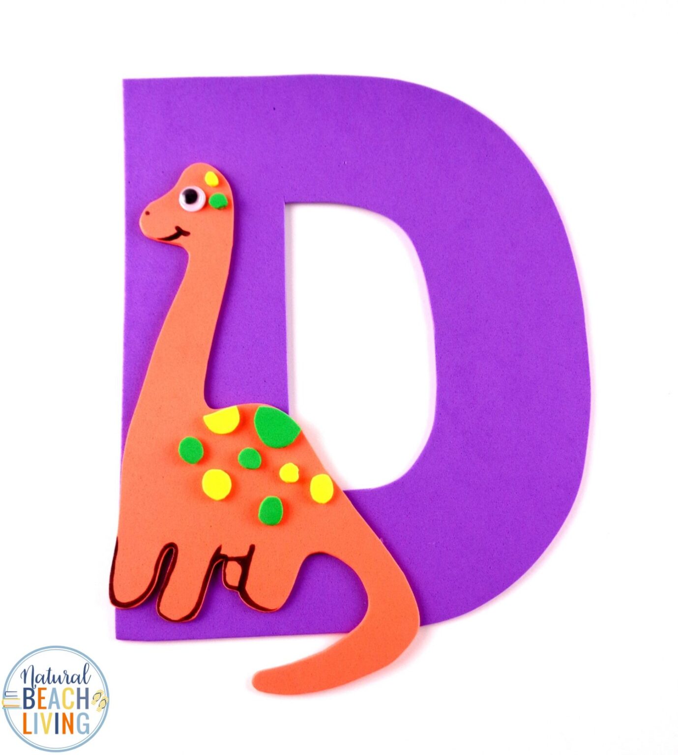 Letter D Craft for a Dinosaur Preschool Activity - Natural Beach Living
