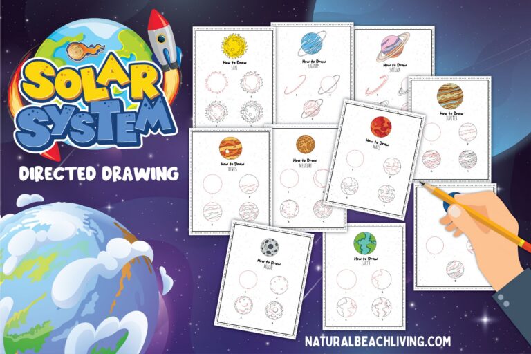 How to Draw The Planets Step by Step Drawing Space for Kids - Natural ...