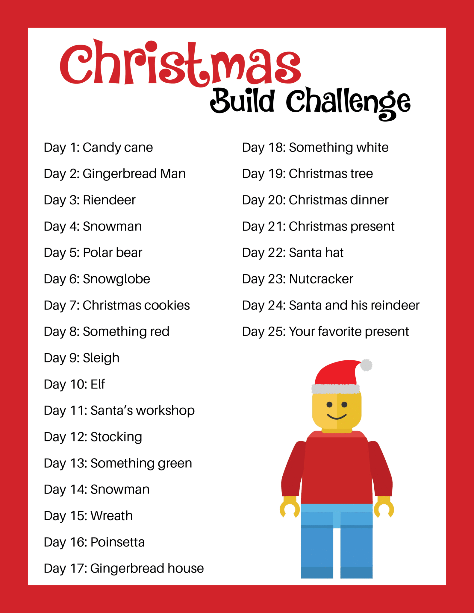 STEM Christmas Building Challenge Activities with Free Printables ...